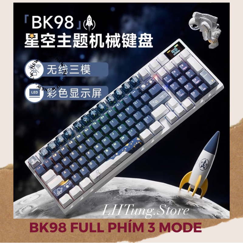 Bàn phím cơ không dây BK98 | 3 mode | RGB | Màn hình LCD | Layout 98% ...