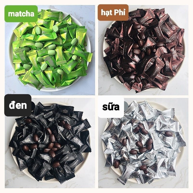 Kẹo cà phê coffee candy không đường 100 viên giảm buồn ngủ giảm cân ...