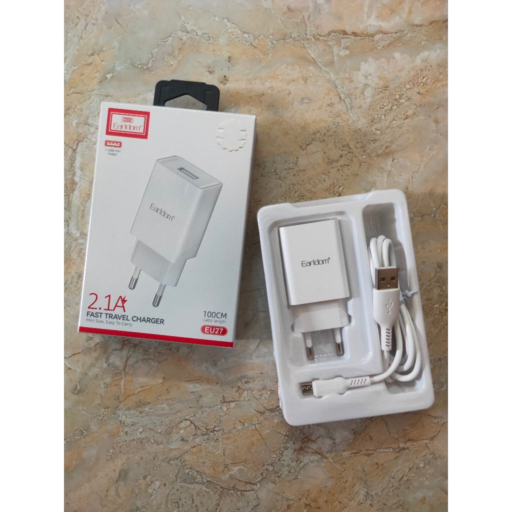 Bộ sạc 2.1A Earldom EU27 củ kèm dây cáp Dùng nhiều các dòng máy độ bền cao | Shopee Việt Nam