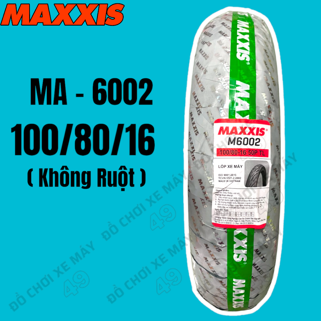 Vỏ Lốp Xe Máy Maxxis 100/80/16 MA-6002 TL ( Không Ruột ) | Shopee Việt Nam