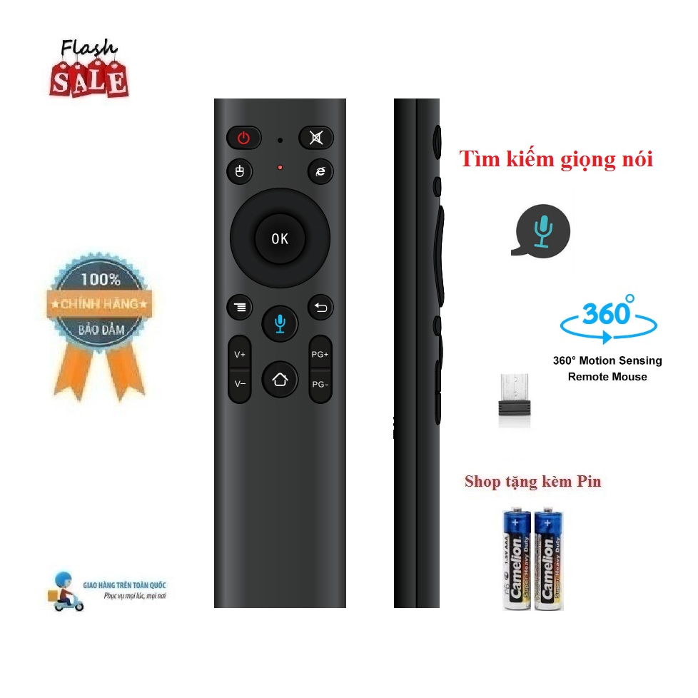 Remote Điều khiển chuột bay giọng nói Q5 Pro dùng cho SmartTV, TV Box ...