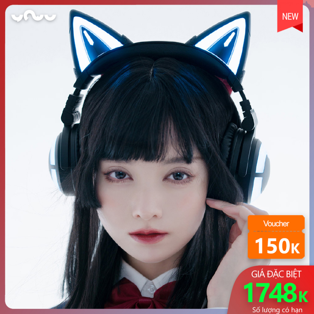Tai Nghe YOWU 3SM RGB Cat Ear Headphone Wireless 5.0 Foldable Gaming ...
