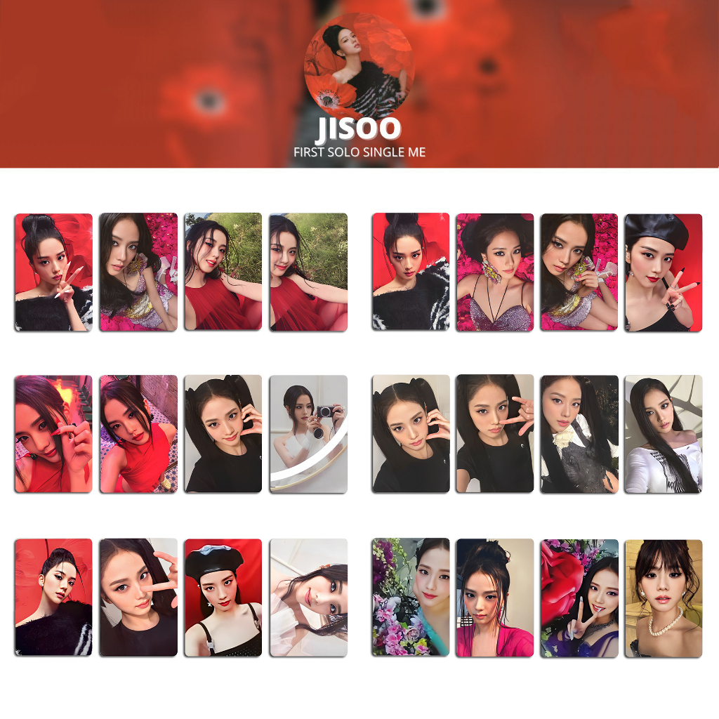 Set 4 Photo unoff card Kim Ji Soo bo góc đặc biệt cán 2 mặt Album ME ...