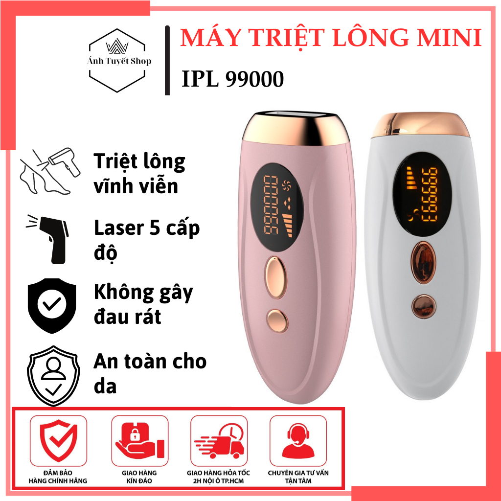 Máy triệt lông mini chính hãng IPL 99000 - Máy triệt lông toàn thân ...