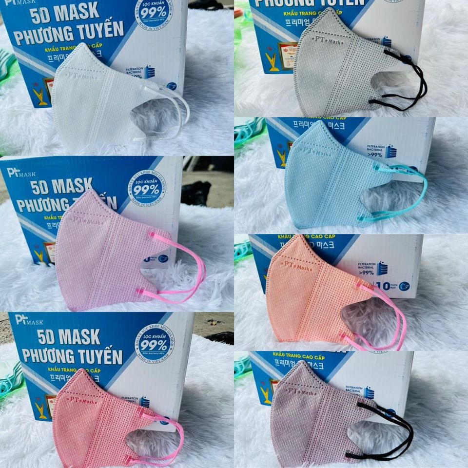 Combo 50 Cái Khẩu Trang 5D Phương Tuyến PT Mask HotTrend | Shopee Việt Nam