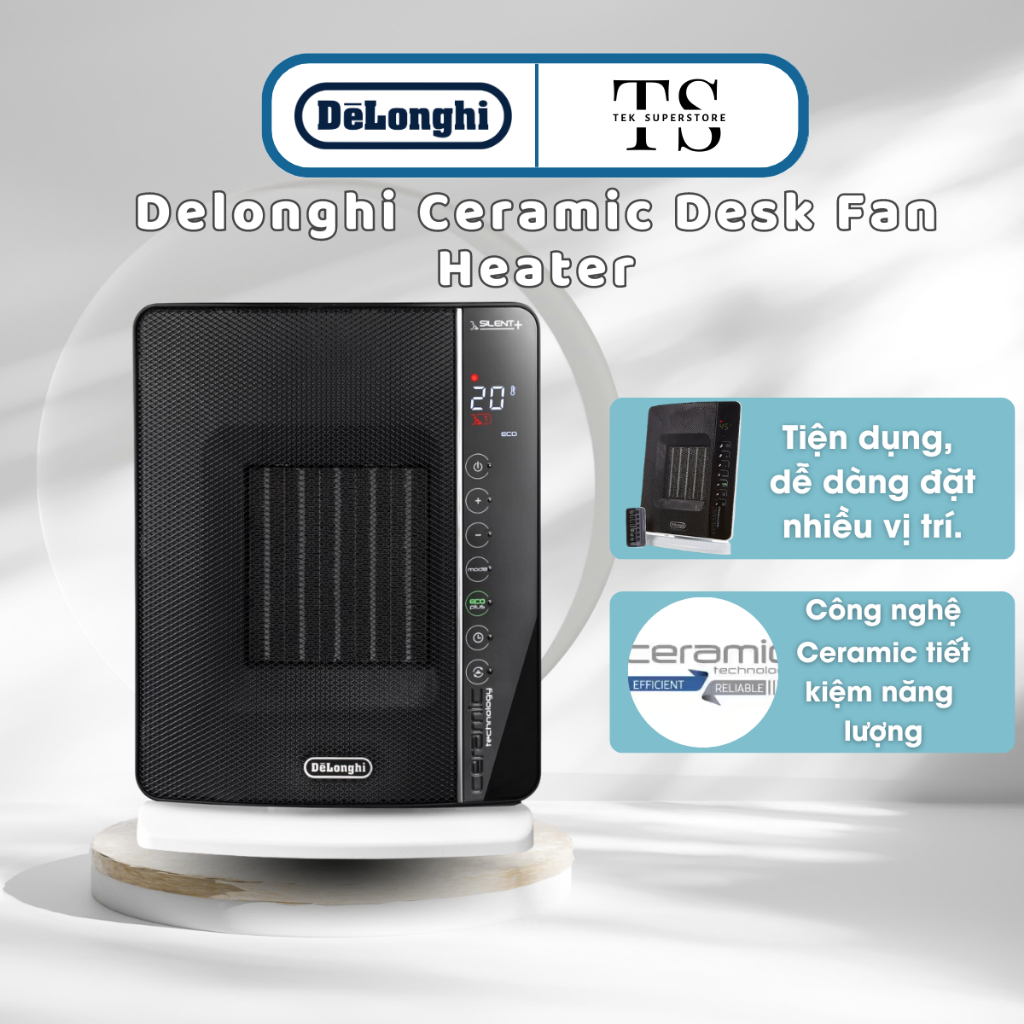 Quạt sưởi Delonghi Ceramic Desk Fan Heater DCH7992ER, Công suất 2400W ...
