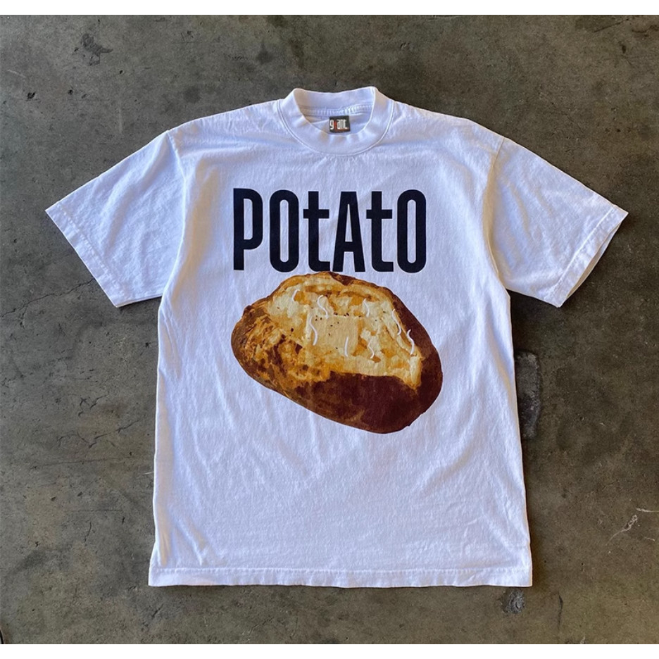 Áo Phông Cộc Tay Form Rộng Nam Nữ Phối Hình POTATO Sành Điệu Phong Cách ...