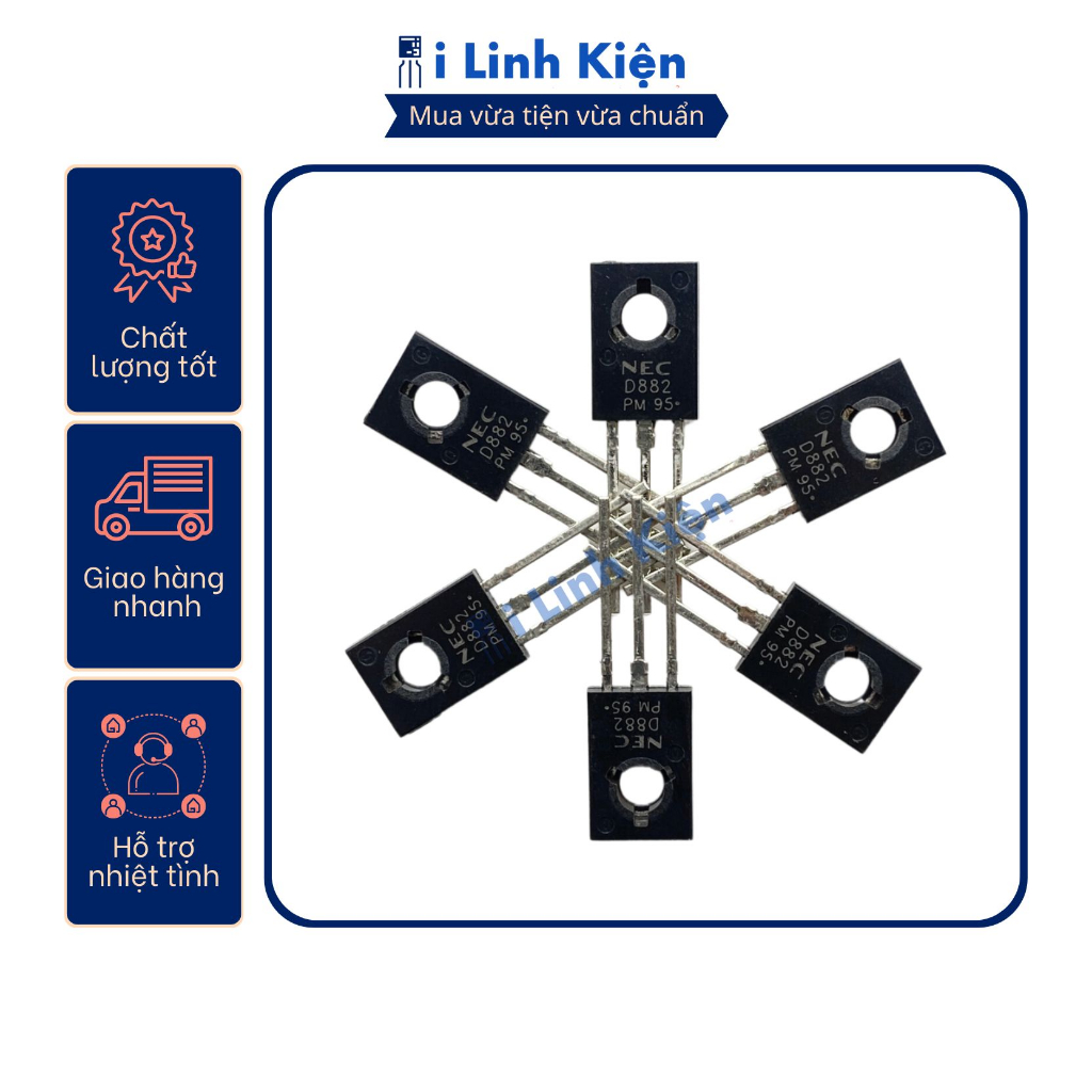 D882 2SD882 NPN Transistor 3A 40V TO-126 chính hãng. | Shopee Việt Nam