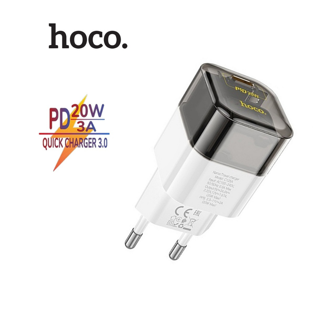 Củ sạc Hoco C125A sạc nhanh PD20W 1 cổng Type-C chân tròn , QC3.0 ...