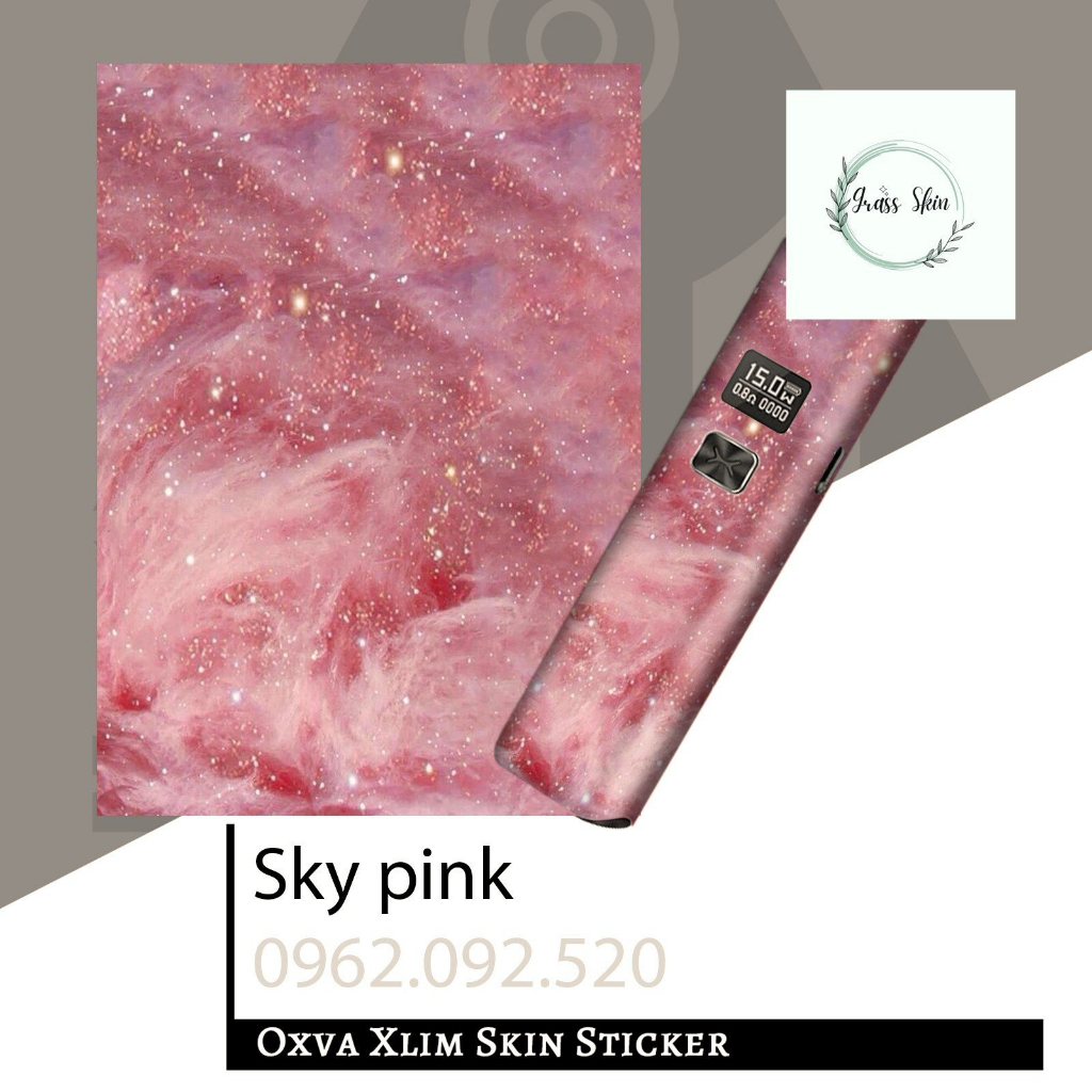 Miếng dán grass skin in hình Sky Pink dành cho xlim V1 / Xlim V2 / xlim ...