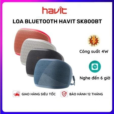 Loa Bluetooth HAVIT SK800BT Thiết Kế Nhỏ Gọn, BT 5.0, Công Suất 4W, Thời Gian Chơi Lên Đến 6H ...