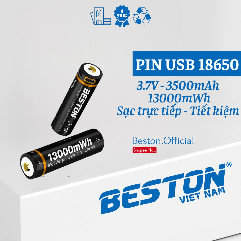 Pin sạc 3.7V 13000mWh cao cấp sạc nhanh trực tiếp bằng cổng micro USB ...