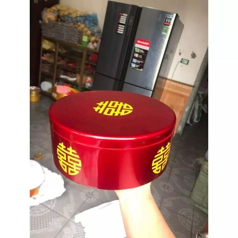 Tráp xin dâu hình tròn kích thước 25cm phục vụ tráp mâm quả cưới hỏi ...