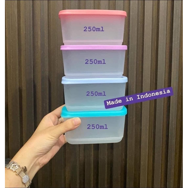 Set 4 hộp BQTP Tupperware Cubix Mini Rectangular 250ml đựng đồ khô và ...