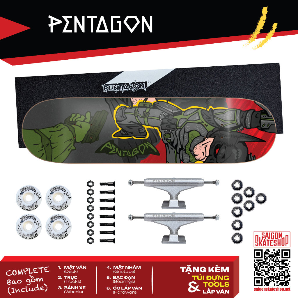 Bộ Ván trượt hoàn chỉnh chuyên nghiệp - PENTAGON BATAGON COMPLETE 8.0 ...