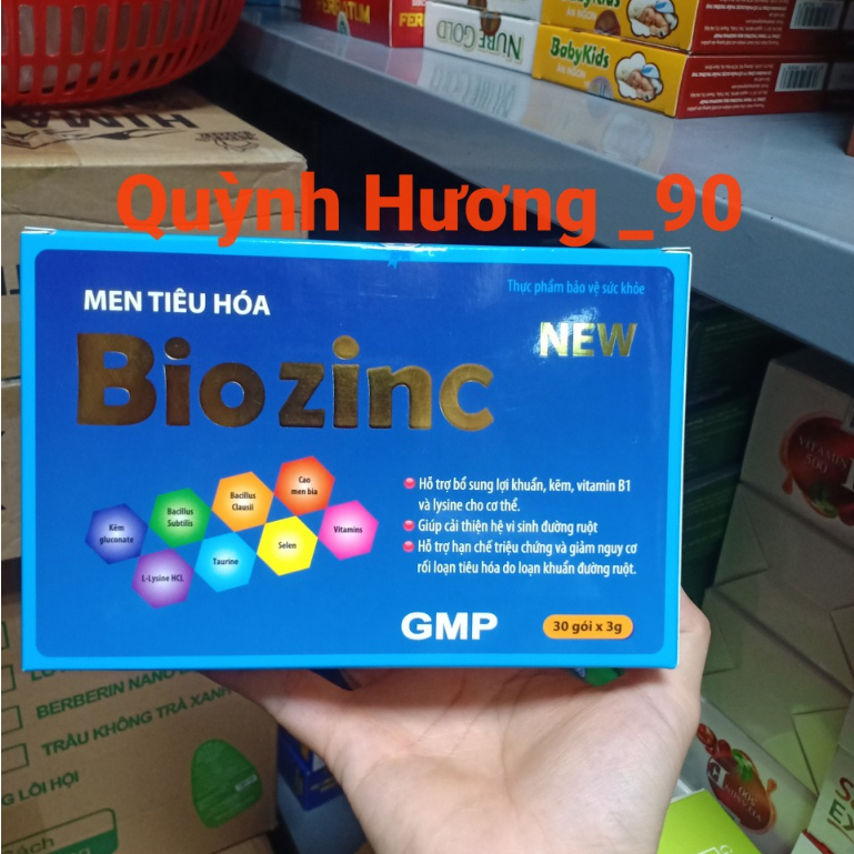 Men tiêu hóa BIOZINC NEW hộp 30 gói giúp ổn định hệ tiêu hóa | Shopee Việt Nam