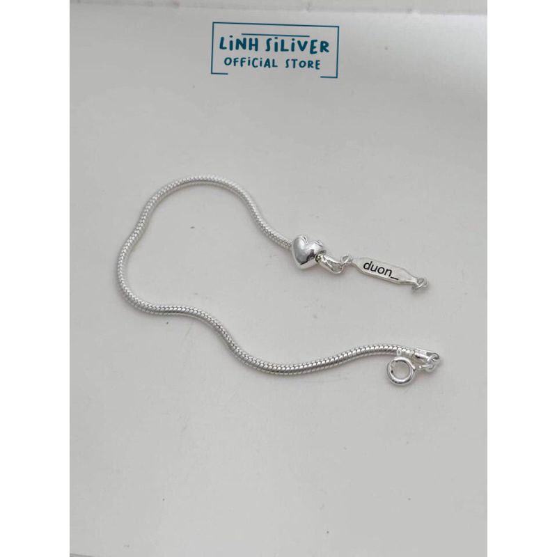 Lắc tay mỳ sợi to kèm tim bạc S925- Lắc tay kèm charm tim phồng | Shopee Việt Nam