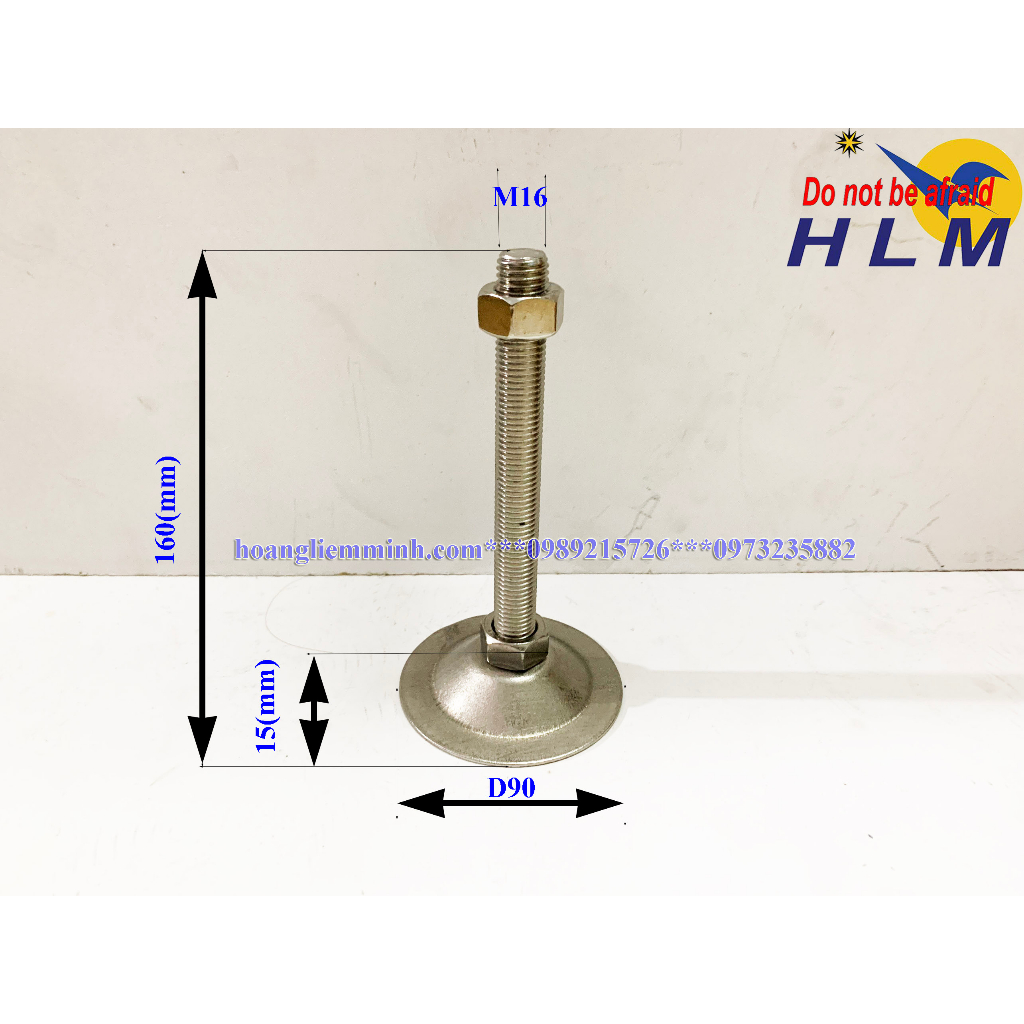 Chân tăng chỉnh inox phi 90 ren M16 cao 150mm | Shopee Việt Nam