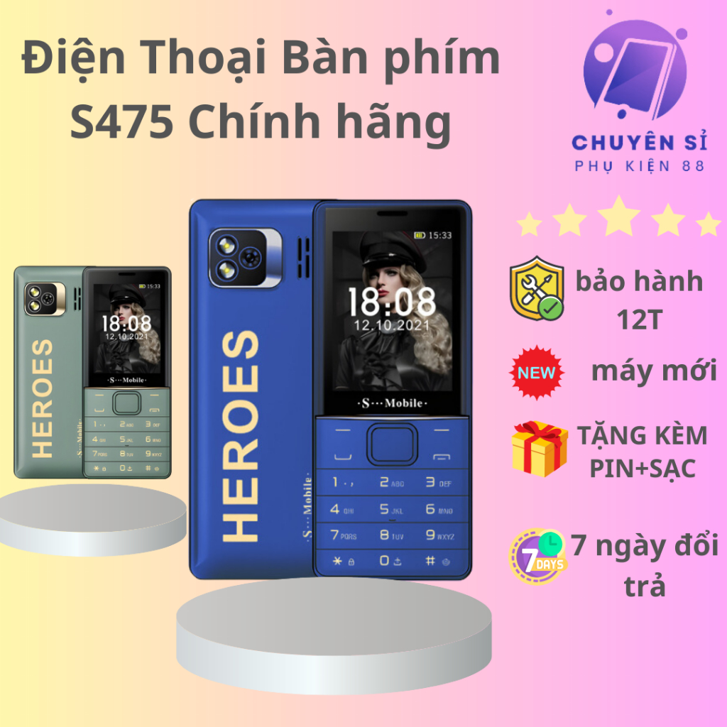 Điện Thoại bàn phím 3 sim Smobile S475 màn hình to,pin trâu sóng khỏa ...