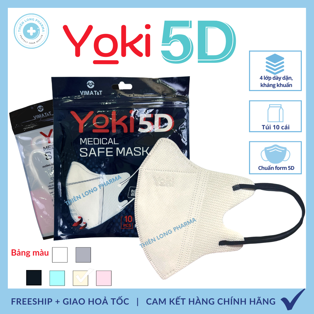 [SET 50 Cái] Khẩu trang 5D Mask Yoki 4 lớp kháng khuẩn siêu dày chuẩn ...