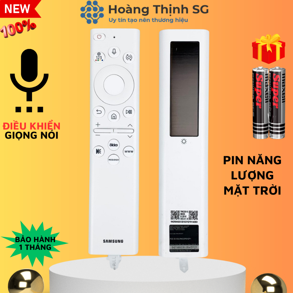 Remote điều khiển tivi Samsung Giọng nói, pin năng lượng mặt trời, điều ...