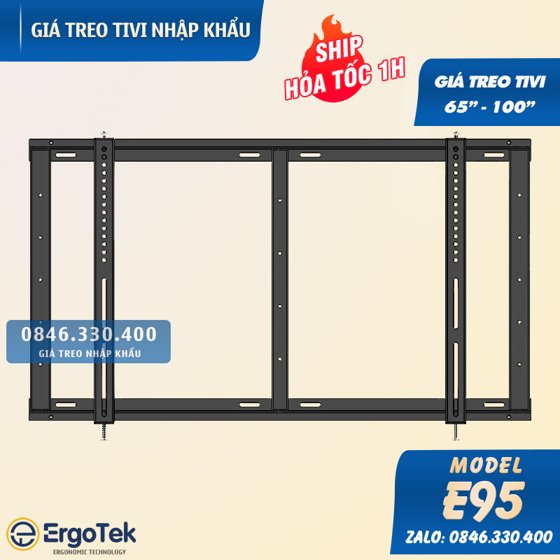 Giá Treo Tivi Phẳng Sát Tường ErgoTek E95 65 - 75 - 85 - 100 Inch - Khung Treo Tivi CNC Cao Cấp ...