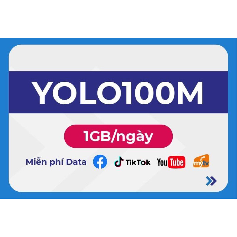 Sim Vina 4G YOLO100M 1G/ngày, MF tiktoc, ytu , fbok. Miễn phí 1 tháng ...