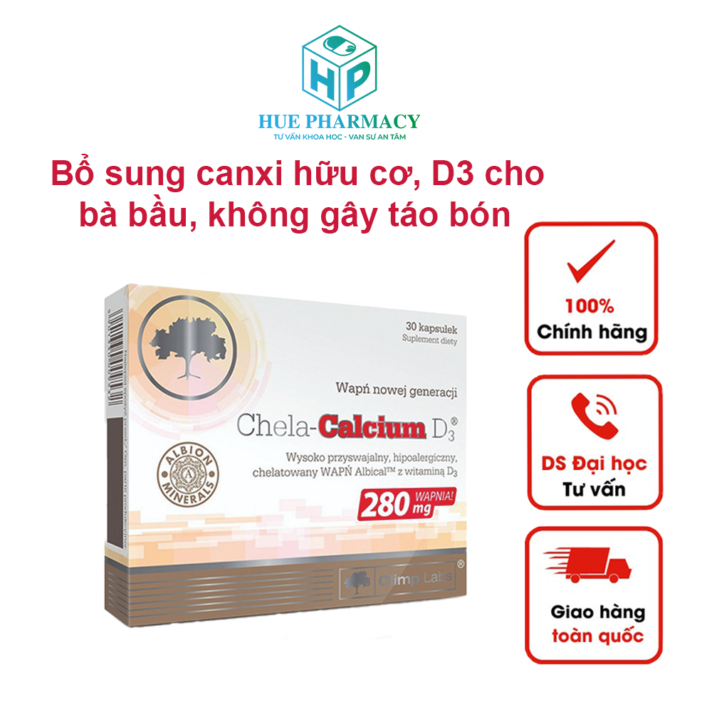 [Chính hãng] Canxi Chela Calcium D3 OLIMP LAPS Canxi cho bà bầu, bổ sung canxi hữu cơ, vitamin ...
