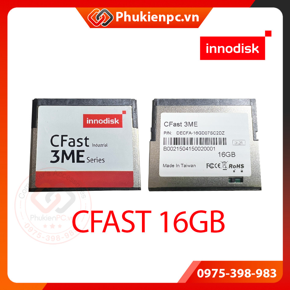 Thẻ nhớ CFAST INNODISK 3ME3 16Gb dùng cho máy tính công nghiệp, thiết bị điều khiển, lập trình ...