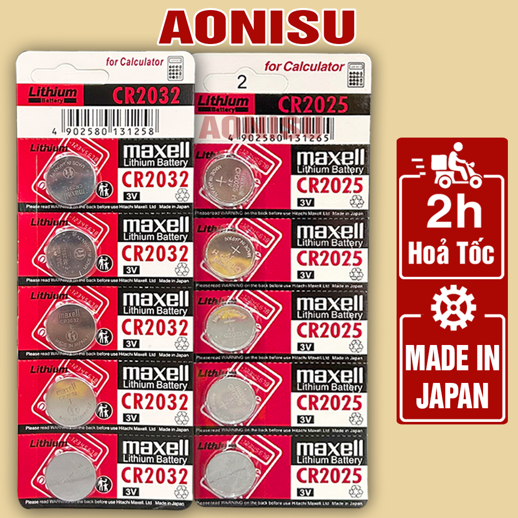 VỈ 5 VIÊN Pin Cr2032 Cr2025 Cr2016 Panasonic và Maxcell - Pin Cmos Cúc ...