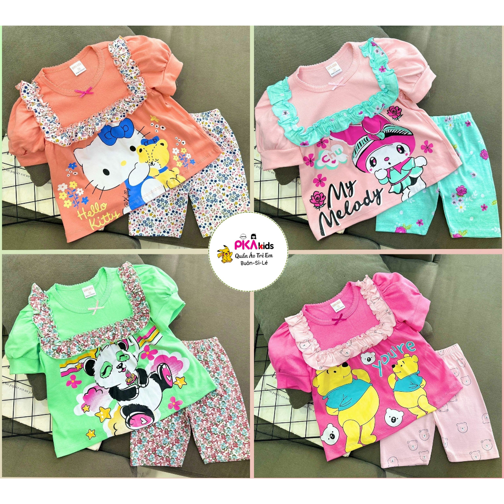 Bộ ngố lửng cho bé dáng babydoll thun Borip xuất loại 1 cho bé gái từ 9 kg-22kg | Shopee Việt Nam