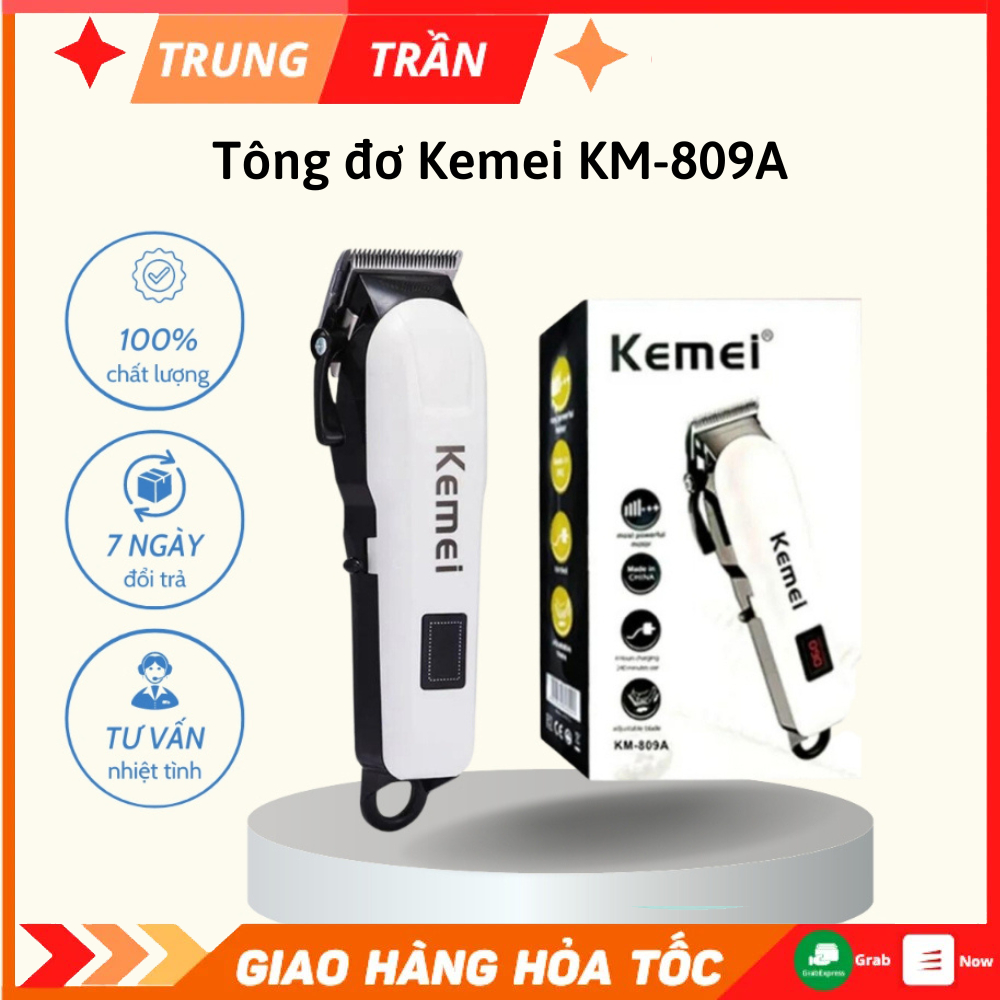 Tông Đơ Cắt Tóc Kemei KM-809A Chính Hãng Màn Hình Led Hiển Thị Pin ...