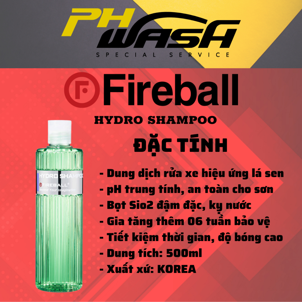 Dung Dịch Rửa Xe Kỵ Nước Tạo Hiệu Ứng Lá Sen Hydro Shampoo FIREBALL ...