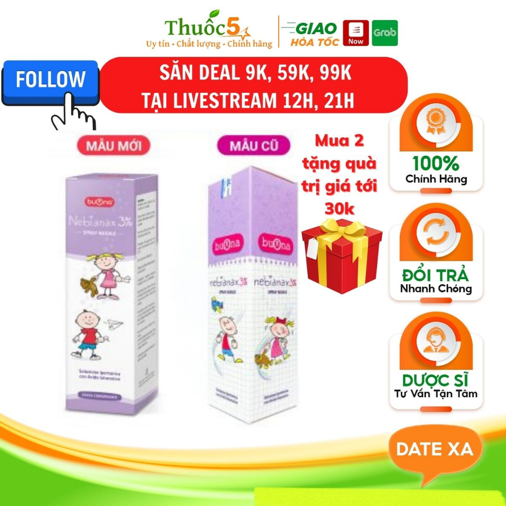 Dung Dịch Xịt Mũi Nebial 3% Spray Giúp Giữ Ẩm Và Làm Sạch Mũi, Hiệu Quả ...