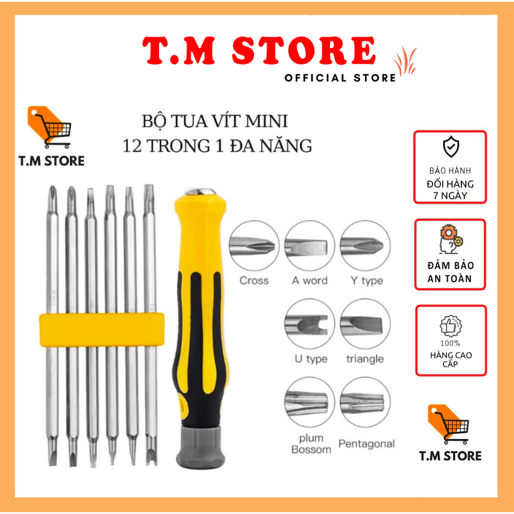 Bộ tua vít mini đa năng tích hợp 6 đầu vít trong 1 mở được các loại ốc ...