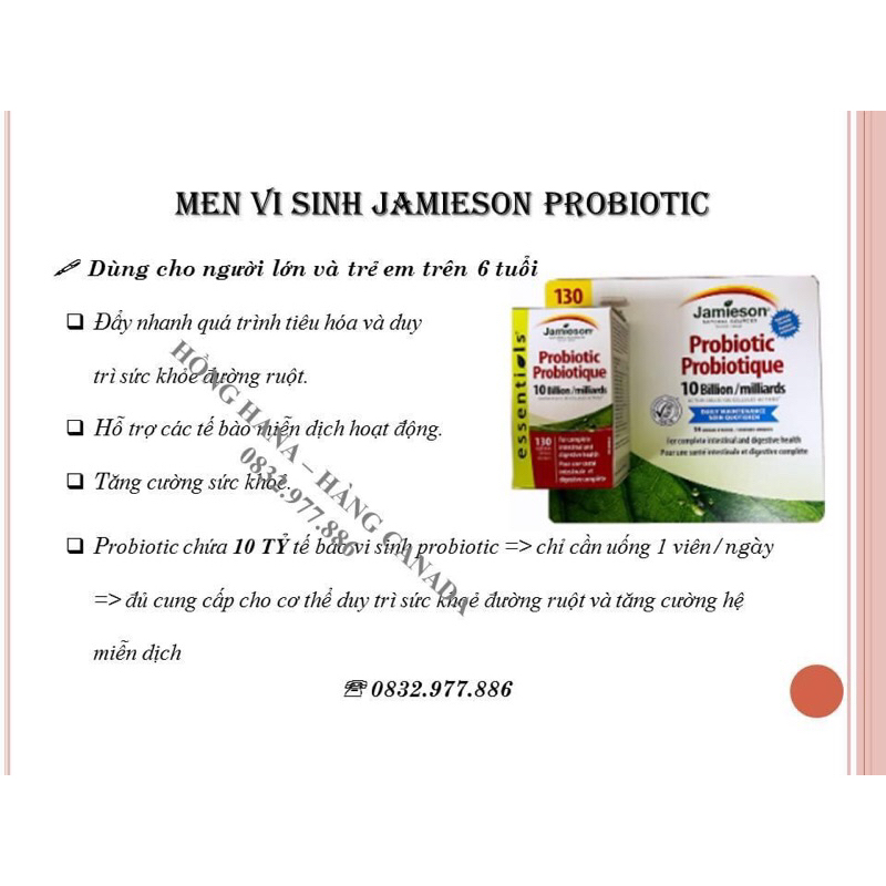 men vi sinh jamieson probiotic - 130 viên | Shopee Việt Nam