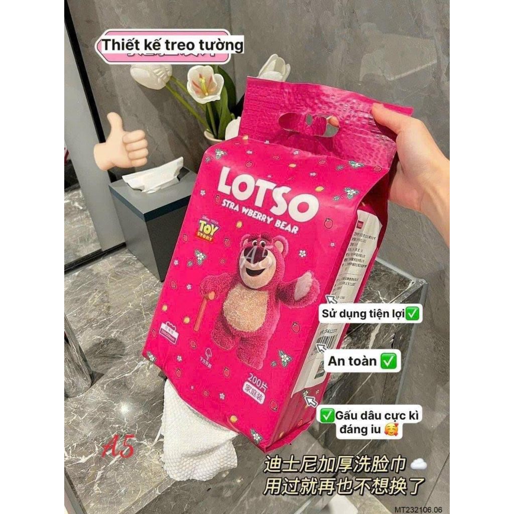 Khăn Giấy Đa Năng Gấu Dâu Losto new 200 tờ | Shopee Việt Nam