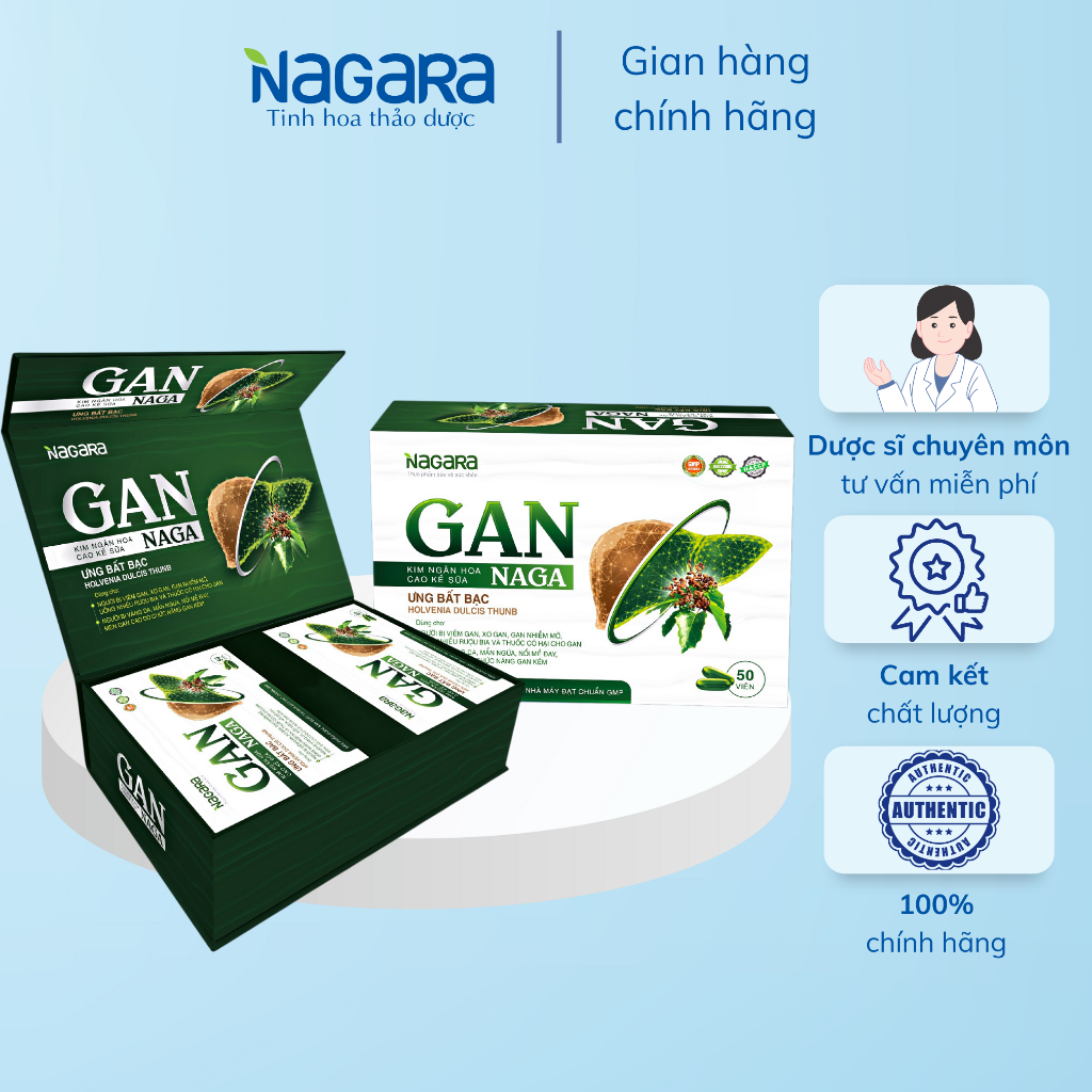 Gan NAGA (vỉ) - NAGARA - Thanh nhiệt, mát gan, hỗ trợ giải độc gan, bảo vệ gan và tăng cường ...