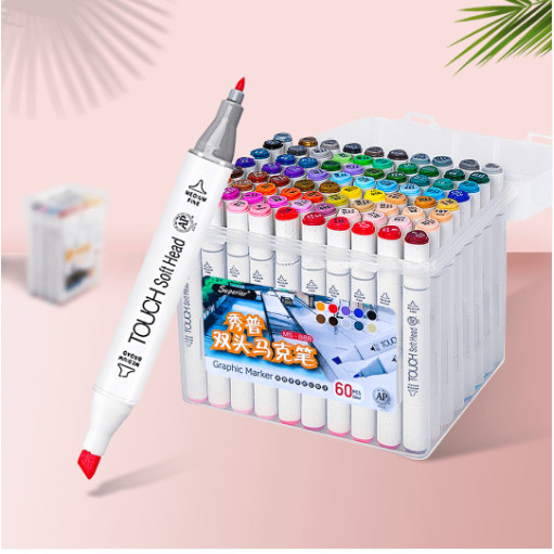 Màu marker Touch Soft Head 60 màu, bút lông màu, bút lông Touch hộp 60 ...