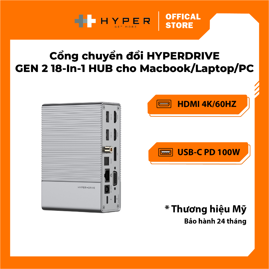 Cổng chuyển đổi HYPERDRIVE GEN 2 18-In-1 HUB cho Macbook/Laptop/PC-G218 | Shopee Việt Nam