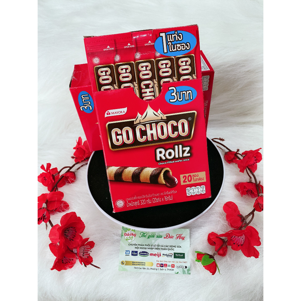 Bánh Quế Xốp Kem Socola Go Choco Rollz Hộp 320g (20 Thanh x 16g) | Shopee Việt Nam