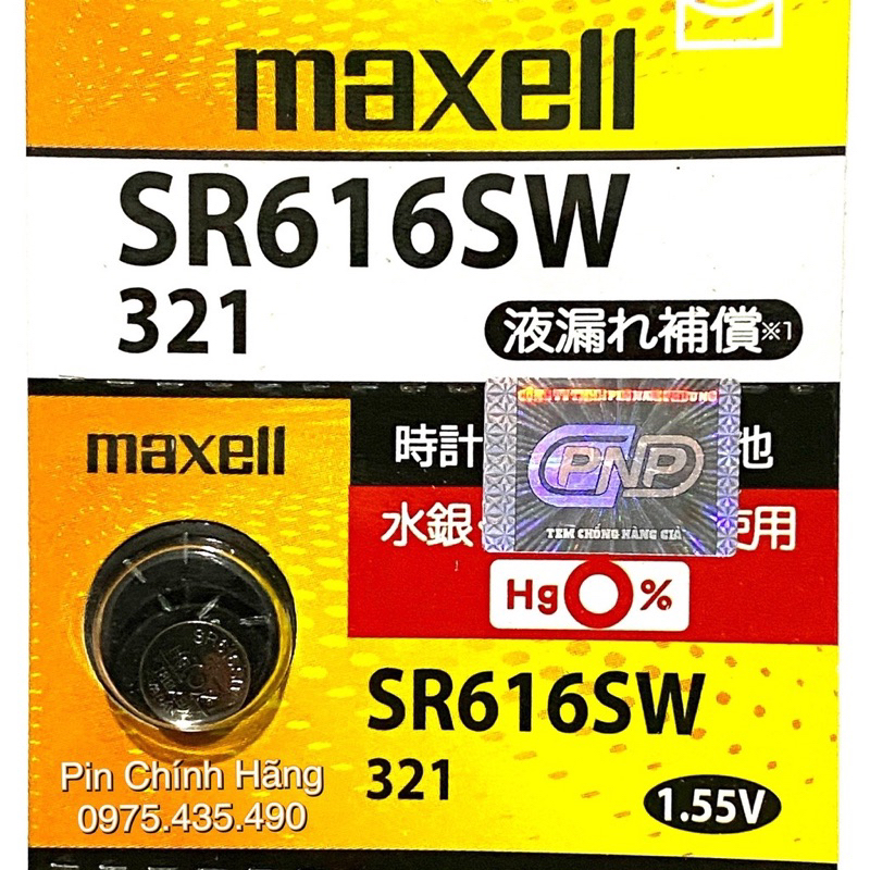 Pin Đồng Hồ SR616SW SR616 321 Maxell Chính Hãng Vỉ 1 Viên Made in Japan ...