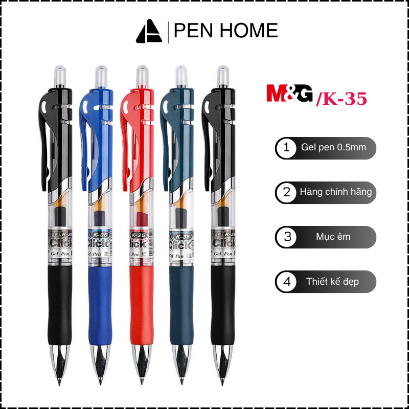 Bút gel M&G bút bi nước béo ngòi 0,5mm viết trơn mực đẹp K35 (Hàng Chính Hãng) | Shopee Việt Nam