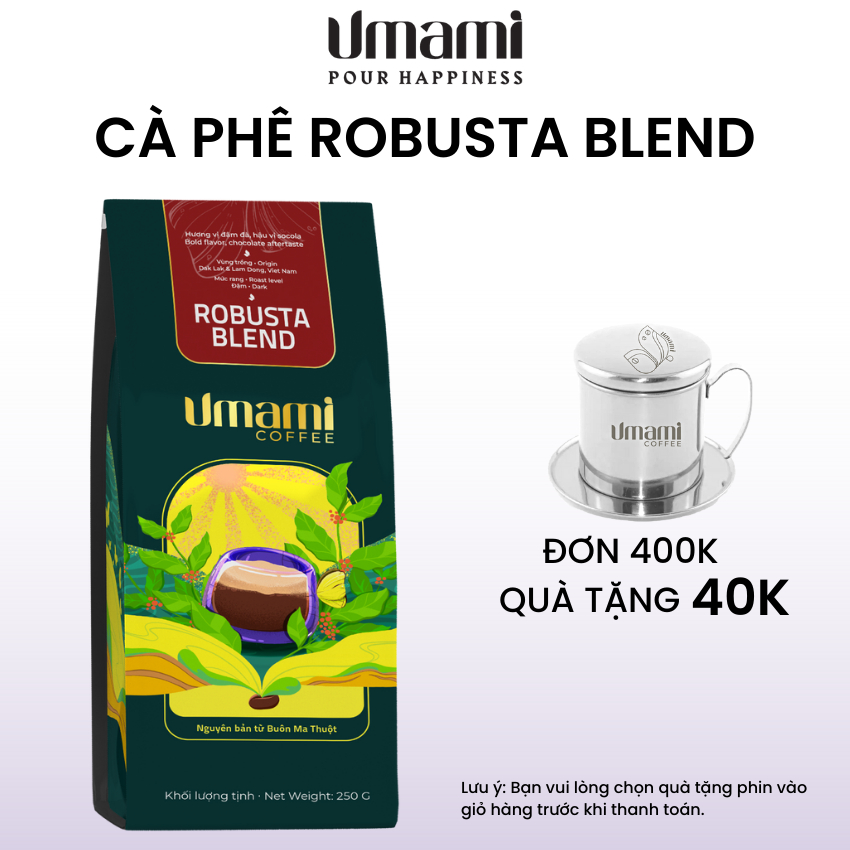Cà phê Robusta Blend rang xay nguyên chất 100% - Đậm đà, hậu vị socola, rang mộc dùng pha phin ...