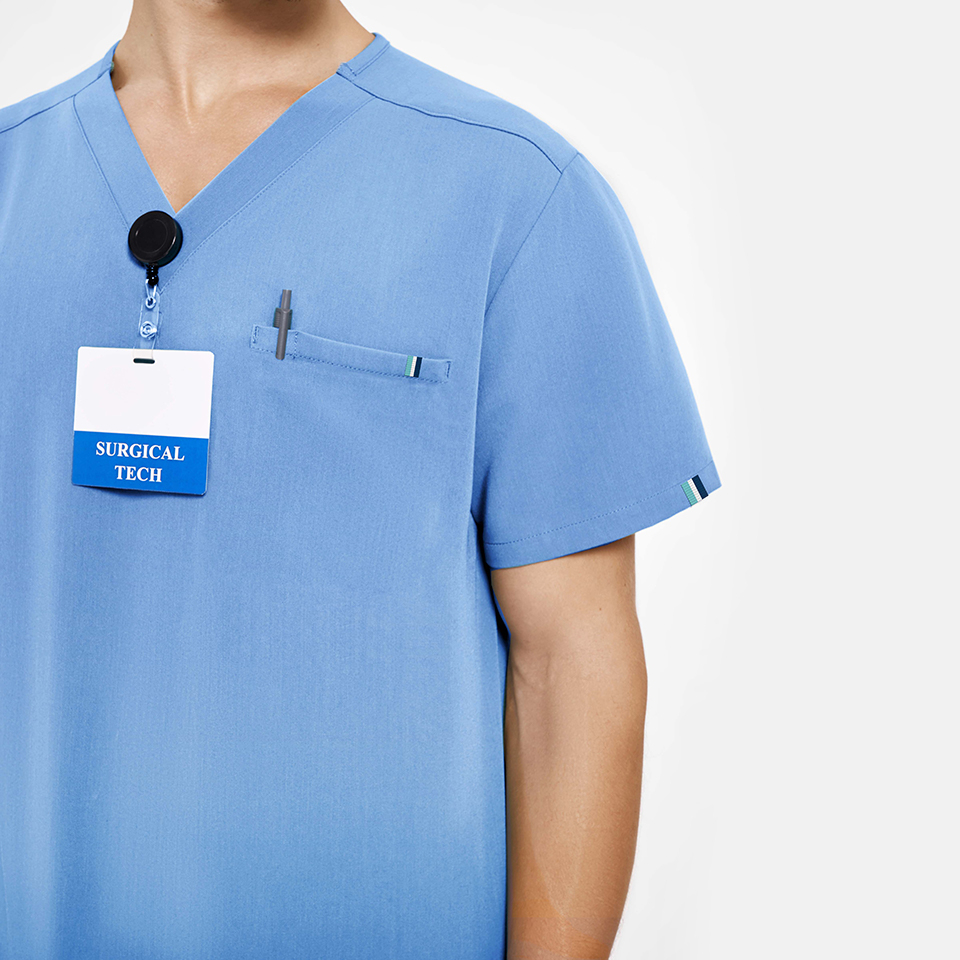 ÁO SCRUB NAM LIGHT V-NECK 3 TÚI (Bác sĩ, Nha sĩ, Điều dưỡng, spa, Thẩm ...