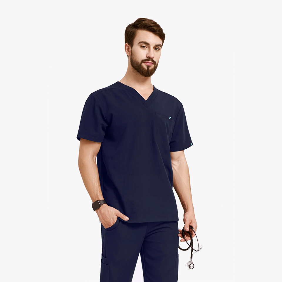 ÁO SCRUB NAM LIGHT V-NECK 3 TÚI (Bác sĩ, Nha sĩ, Điều dưỡng, spa, Thẩm ...