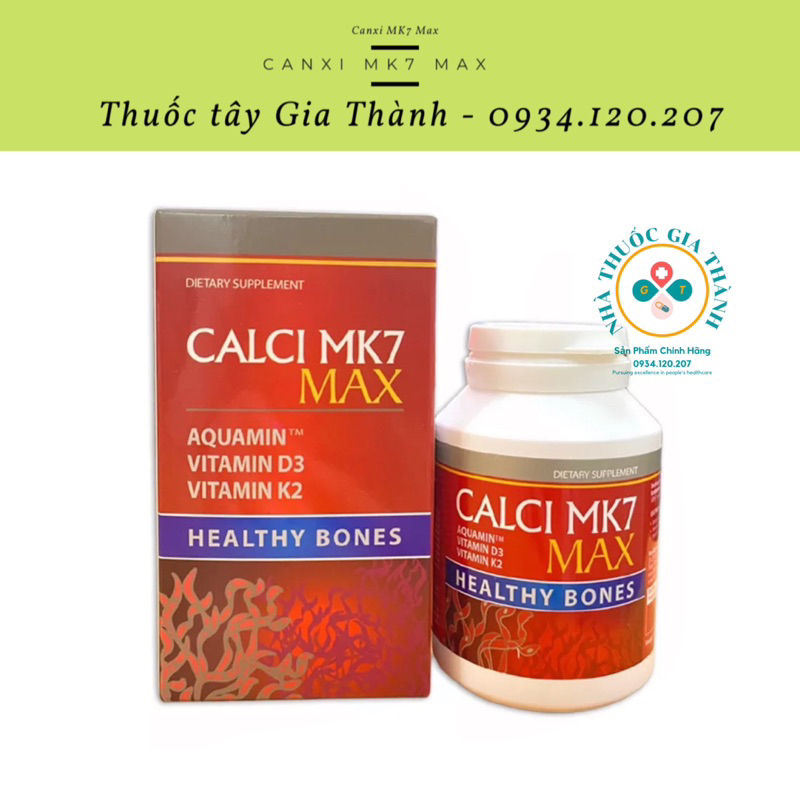 Canxi MK7 Max - Viên uống bổ sung canxi tảo đỏ tự nhiên, vitamin D3, MK7 hộp 60 viên | Shopee ...