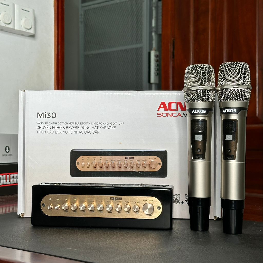 [Giá Tốt] Vang số chỉnh cơ ACNOS MI30 Micro sóng UHF chỉnh được 30 kênh tần số + tính năng chống ...
