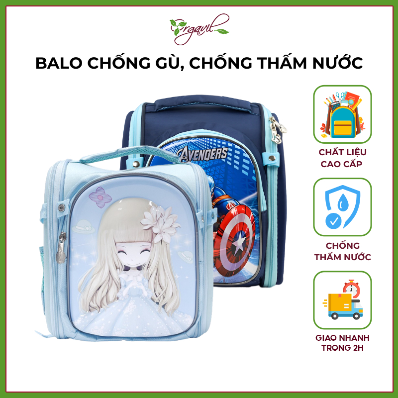 Balo Học Sinh Tiểu Học Từ Lớp 1-5 Chống Gù Chống Thấm Nước Chất Liệu An ...