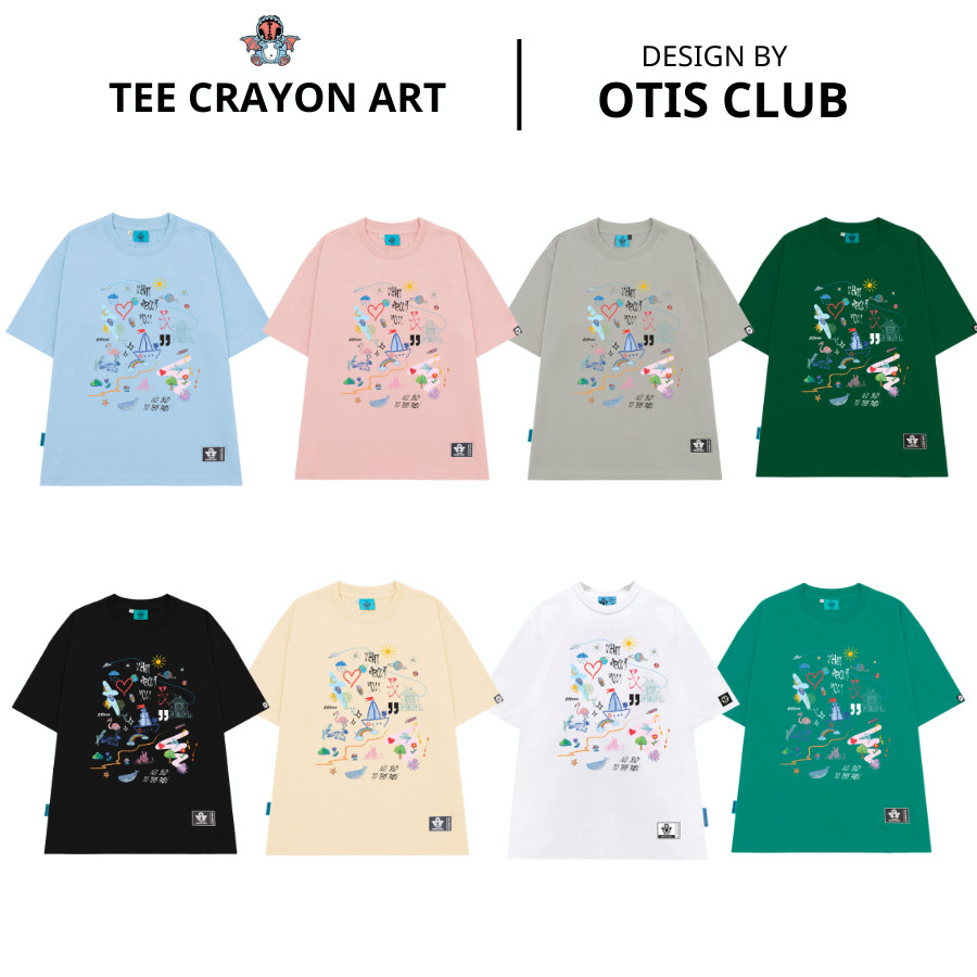 Áo thun unisex Local Brand Otis Club - Tee CRAYON ART | Shopee Việt Nam